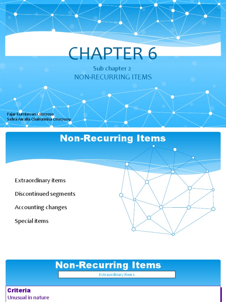 Non-Recurring Items: Sub Chapter 2 | PDF | Income Statement | Equity ...