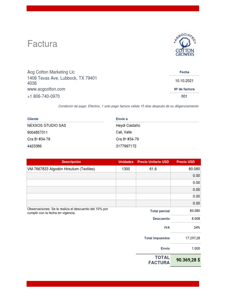 Factura Comercial | PDF | Contabilidad | Documentos empresariales