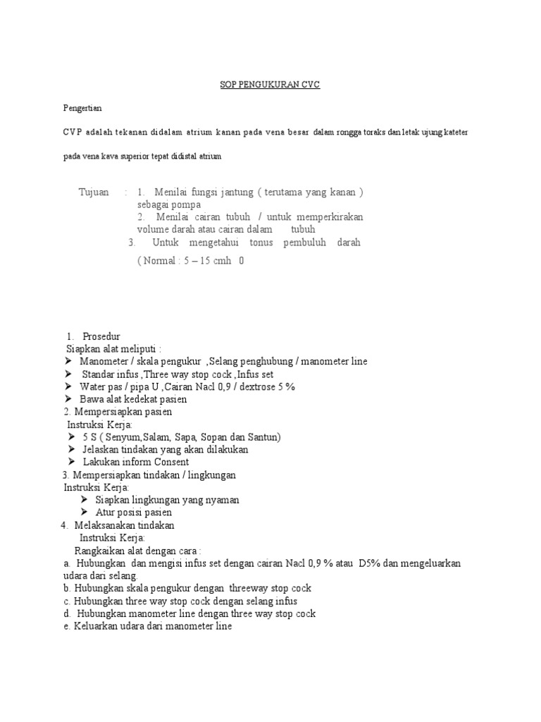 Sop Pengukuran CVC | PDF