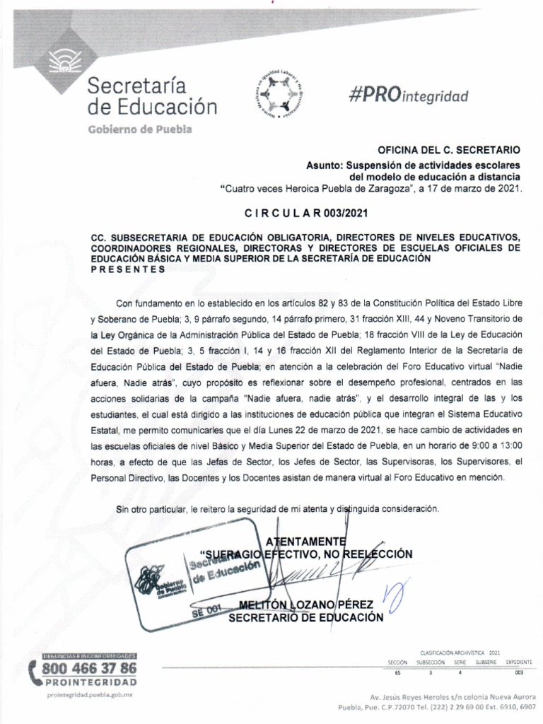 Circular 003-2021 | PDF