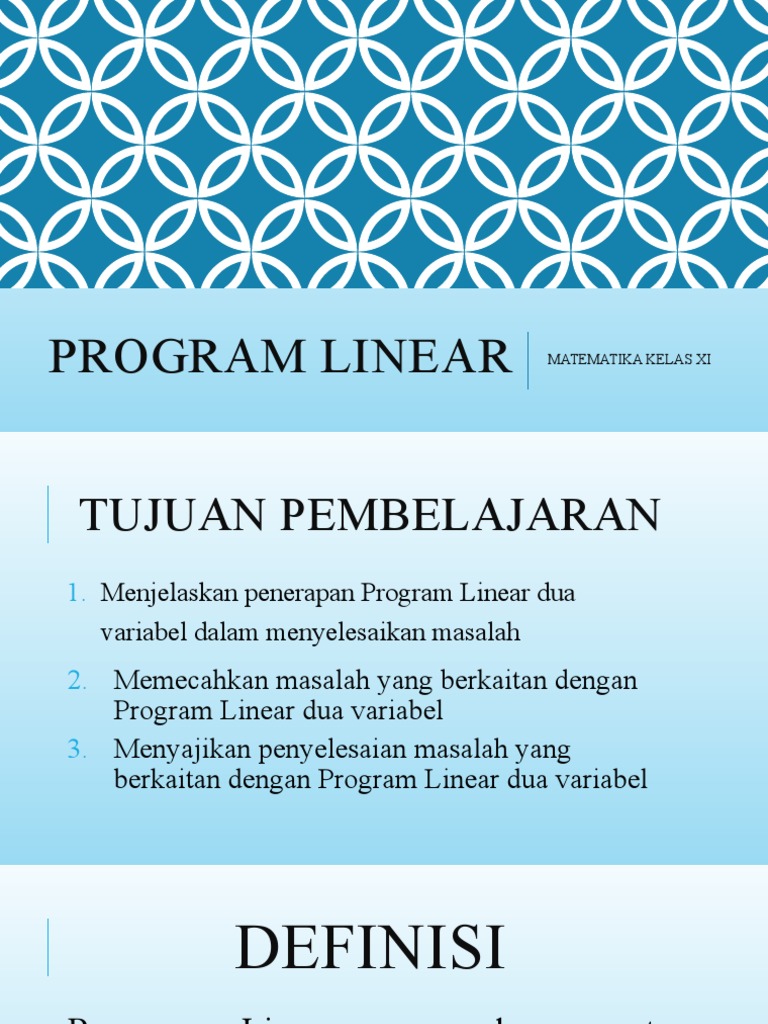 Pengenalan Program Linear Kelas XI | PDF