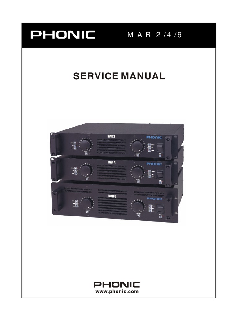 Phonic MAR Series Amplifier Manual | PDF | Amplifier | Bipolar Junction ...