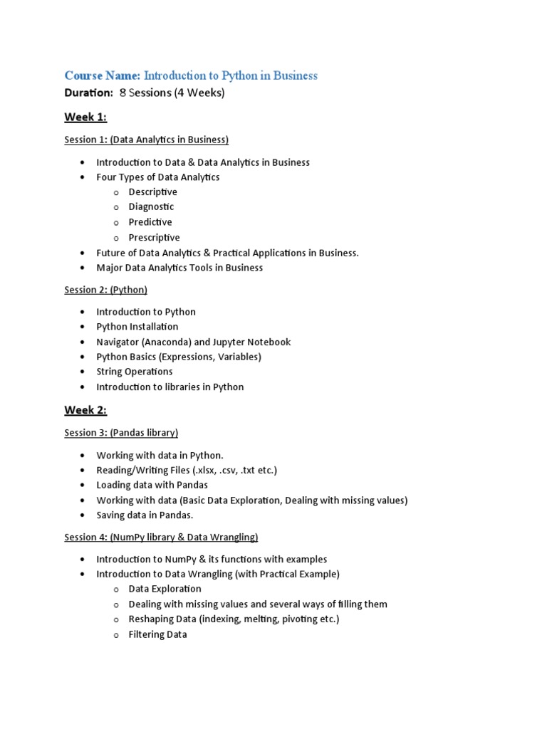 Introduction To Python in Business | PDF | Data Analysis | Forecasting