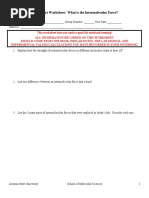 Intermolecular Forces Worksheet With Key | PDF | Chemical Polarity ...