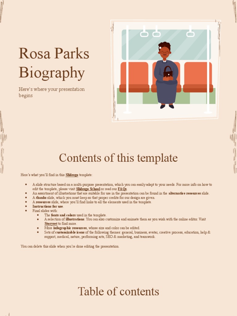Rosa Parks Biography by Slidesgo | PDF | Saturn | Planets