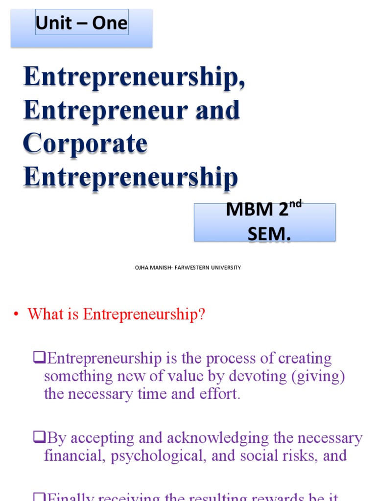 Understanding Entrepreneurship Basics | PDF