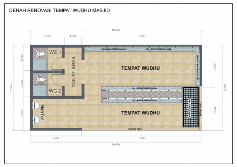 Denah Renovasi Tempat Wudhu Masjid: WC2 WC2 | PDF