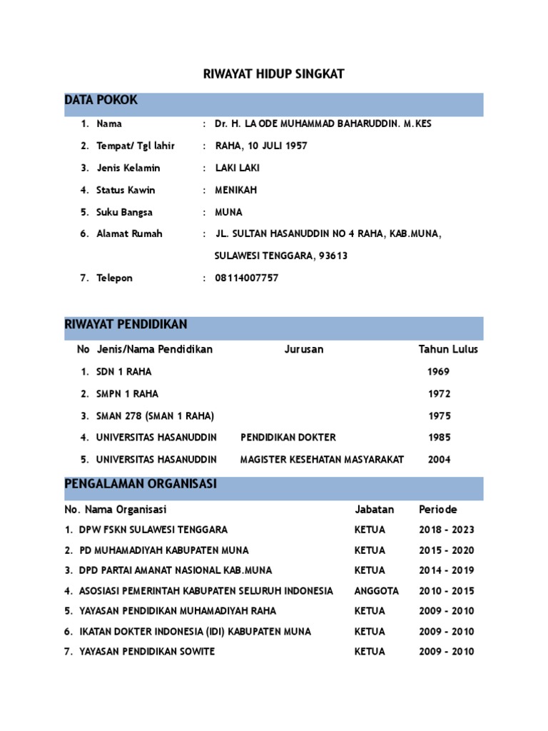 CV DR Baharuddin | PDF