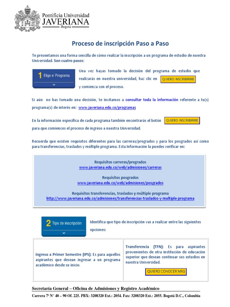 Proceso de Inscripción Paso A Paso 2014 | PDF | Crecimiento personal y ...