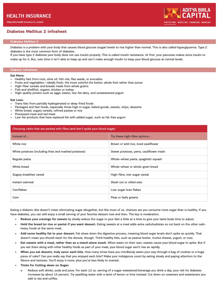 Diabetes Mellitus Type 2 Infosheet: A Guide to Managing Blood Sugar ...
