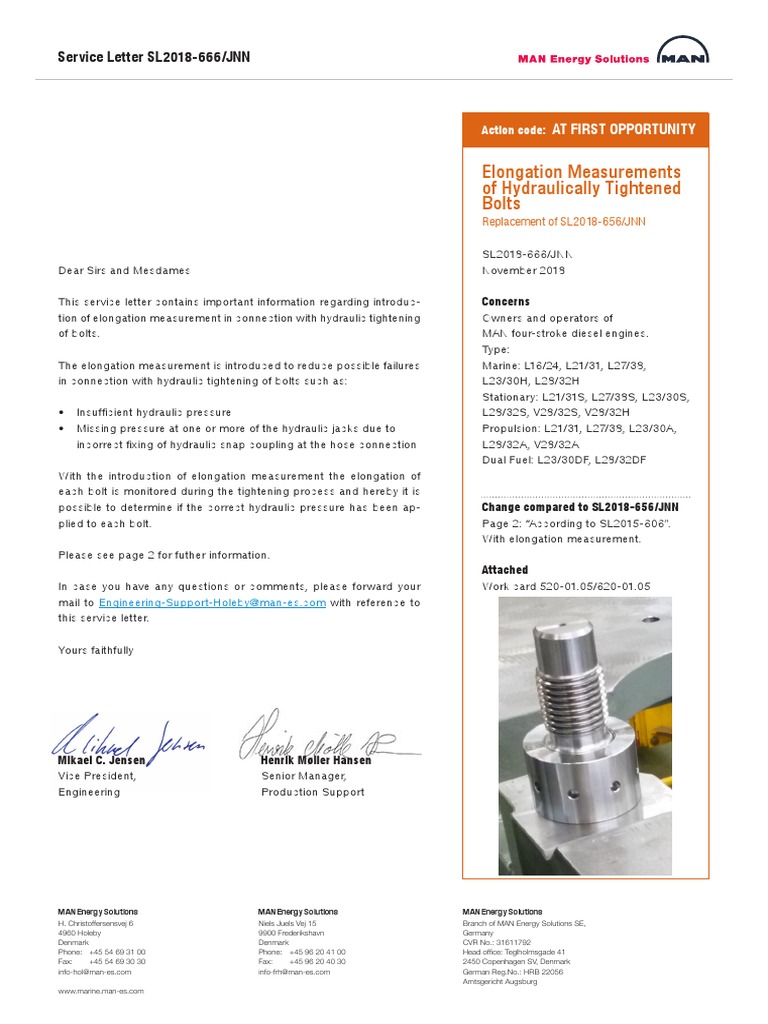 Elongation Measurements of Hydraulically Tightened Bolts: Service ...
