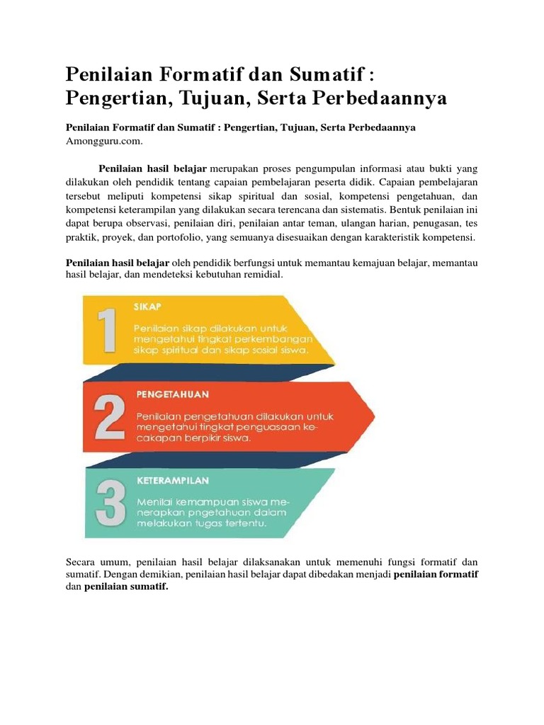 Penilaian Formatif Dan Sumatif | PDF