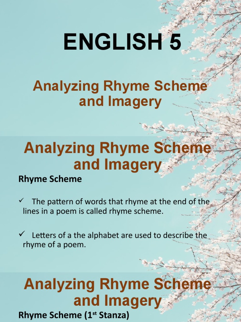 English 5-Week 3 | PDF | Rhyme | Linguistics