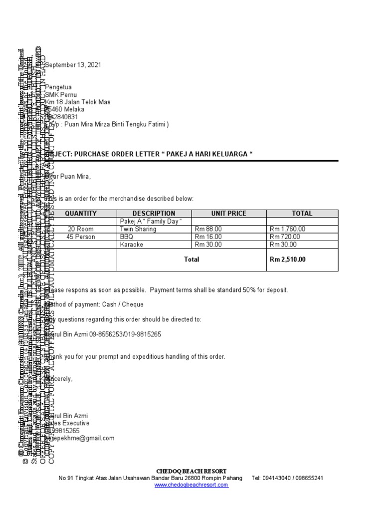 Purchase Order Letter | PDF | Copyright | Social Information Processing