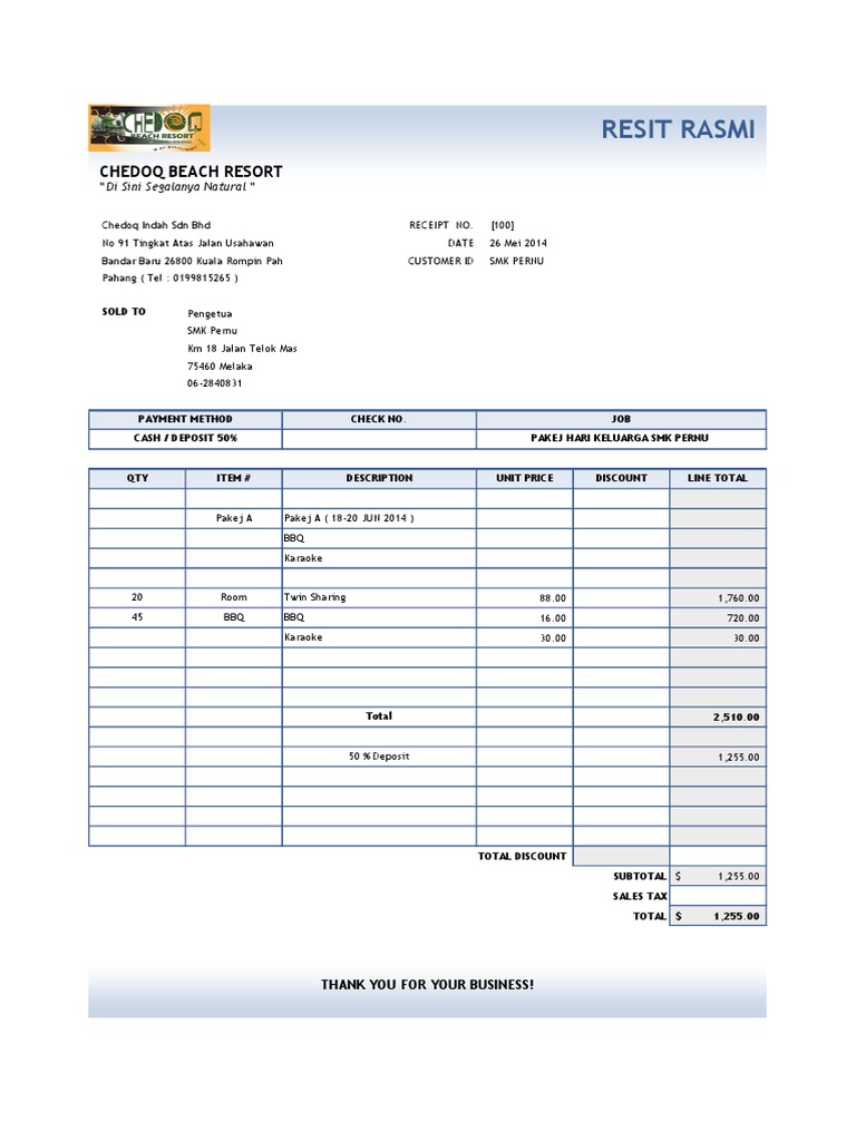 Resit Deposit Dan Bayaran Akhir | PDF | Business | Corporations