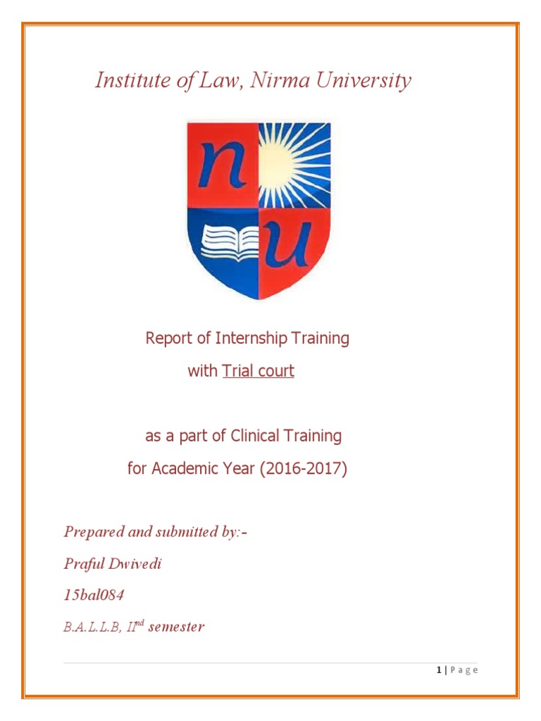 Final Report of Trial Court Internship | PDF | Judge | Lawyer