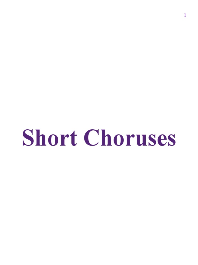 Short Choruses: A Collection of Christian Children's Songs | PDF ...
