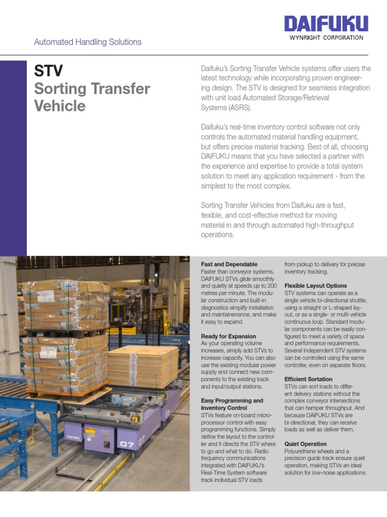 Sorting Transfer Vehicle: Automated Handling Solutions | PDF ...