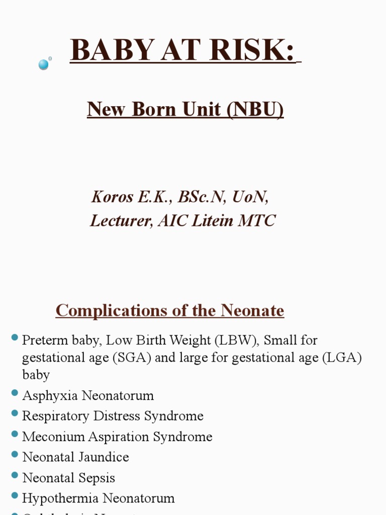 Baby at Risk (NBU) Notes | PDF | Cerebrospinal Fluid | Hypoglycemia