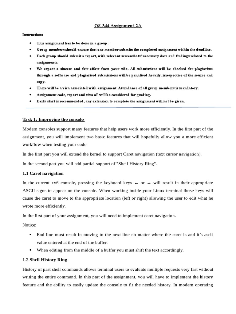 OS-344 Group Assignment 2A Guide | PDF | Command Line Interface | Shell ...