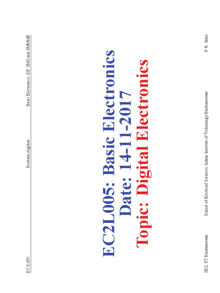 DigitalElectronics 1R1 141117 Scopy Fin | PDF | Logic Gate | Digital Electronics