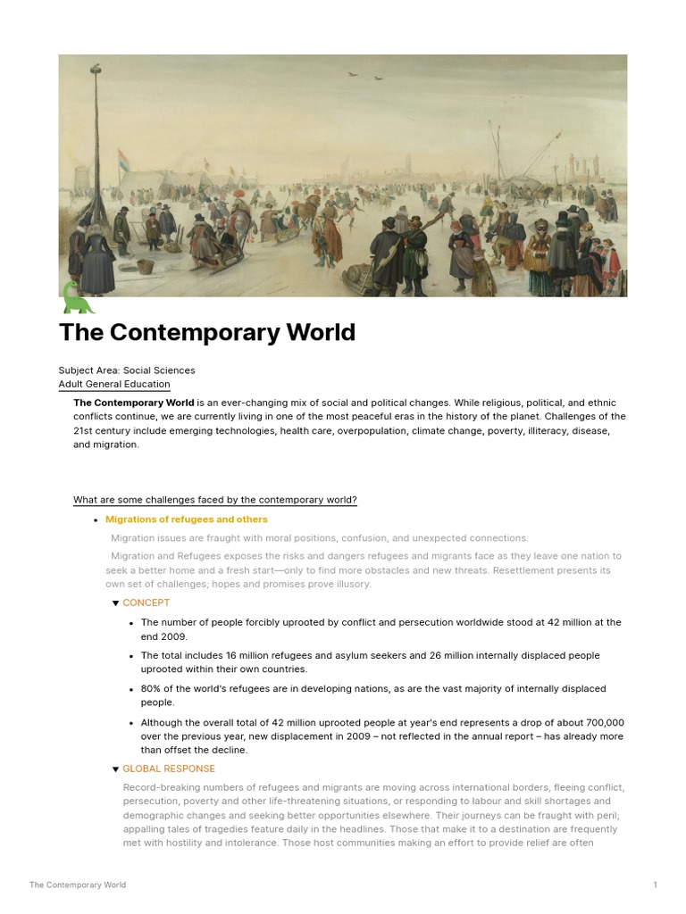 The Contemporary World Notes | PDF | Sustainability | Globalization