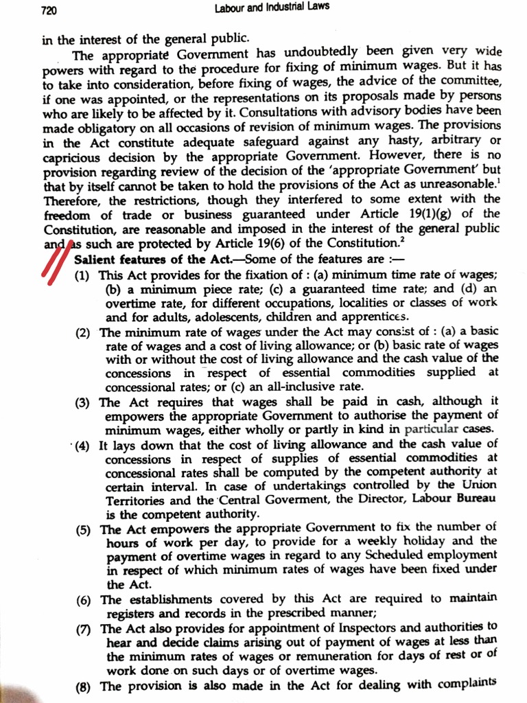 Minimum Wages Act Marked Questions | PDF | Employment | Overtime