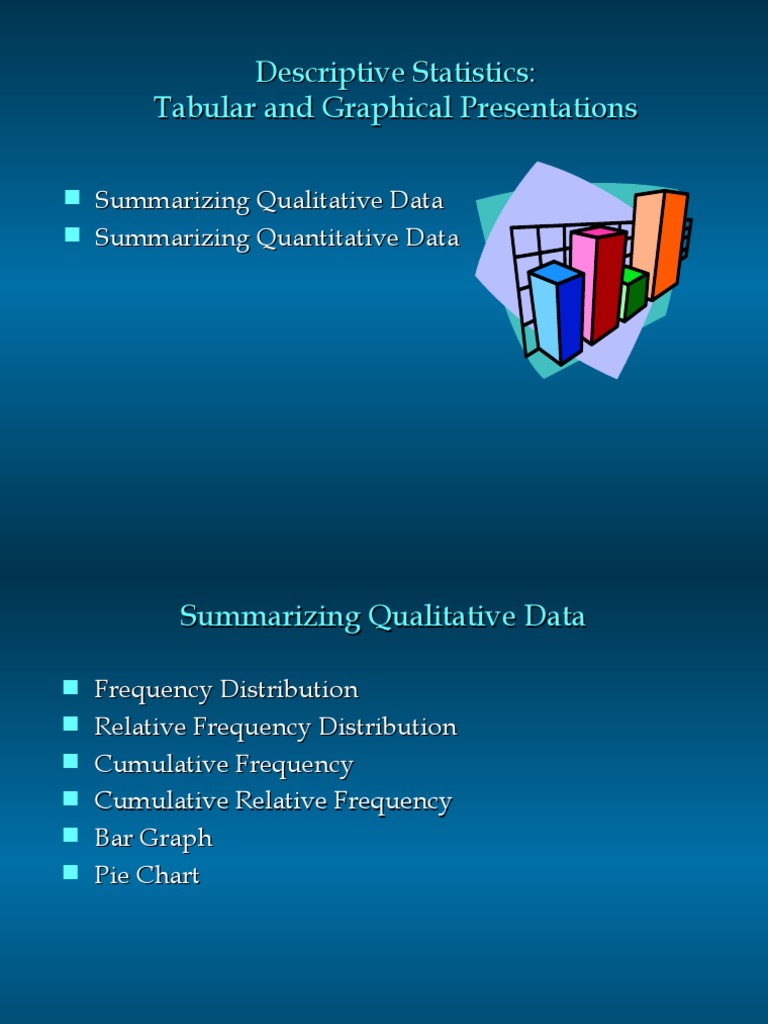 Descriptive Statistics: Tabular and Graphical Presentations | PDF | Chart | Histogram