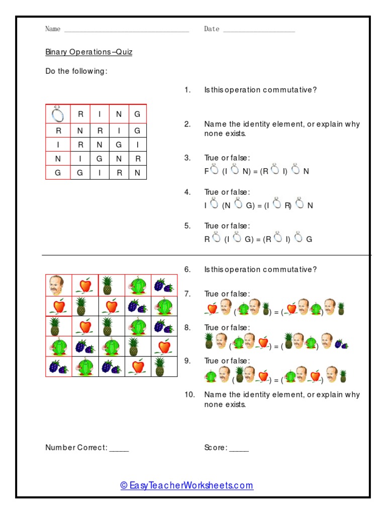 Activity 2.5 - Binary Operations | PDF | Algebra | Abstract Algebra