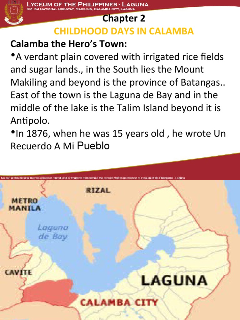Childhood Days in Calamba: Calamba The Hero's Town | PDF | Philippines