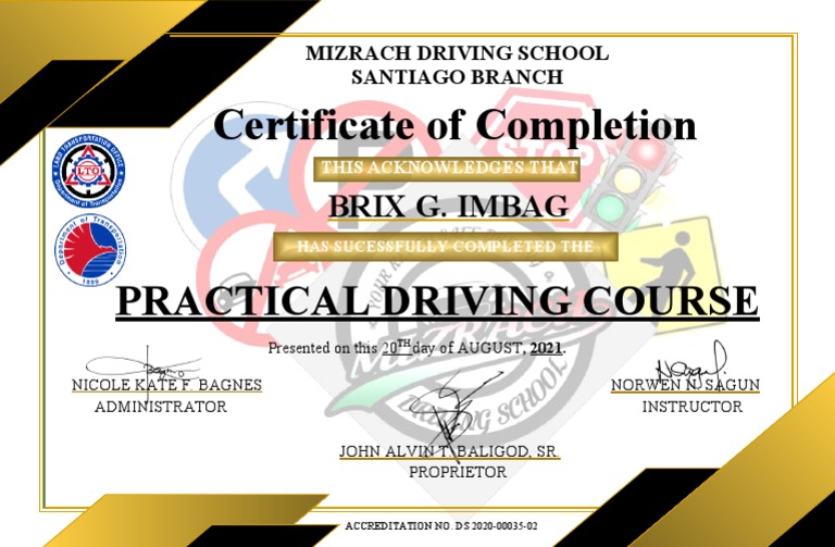 Certificate of Completion: Brix G. Imbag | PDF