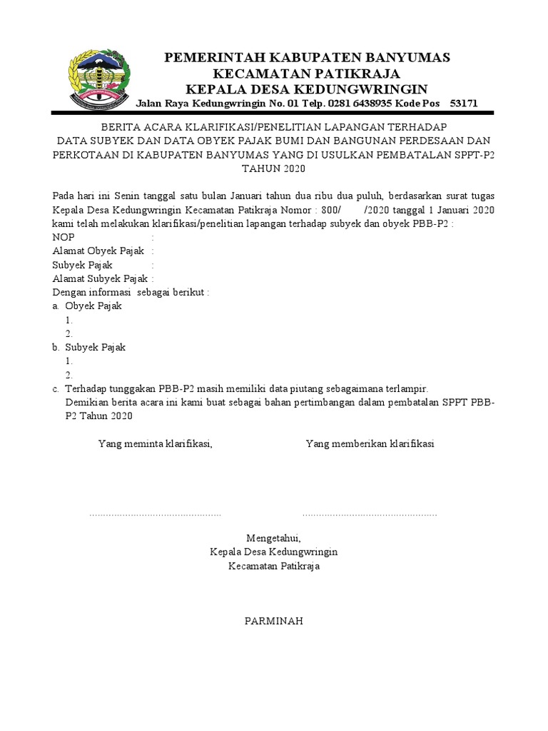 Ba Pembatalan SPPT | PDF