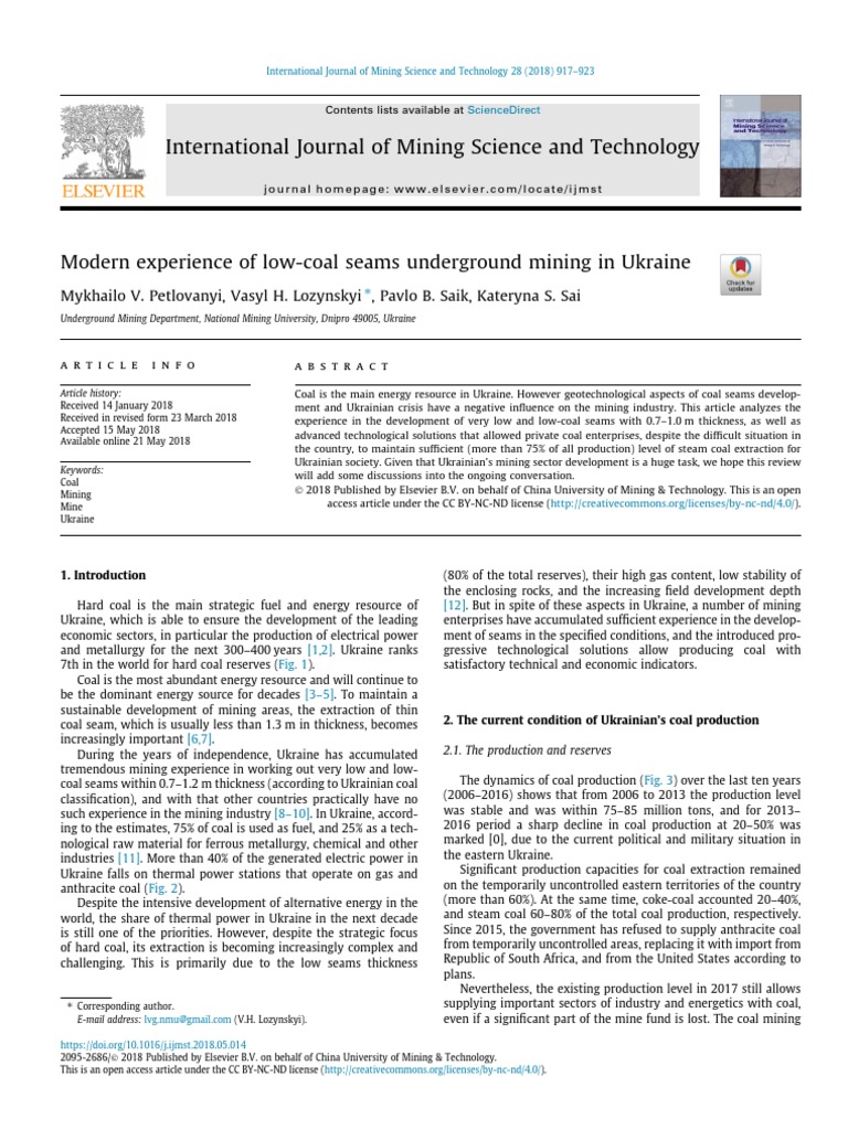 International Journal of Mining Science and Technology | PDF | Coal ...