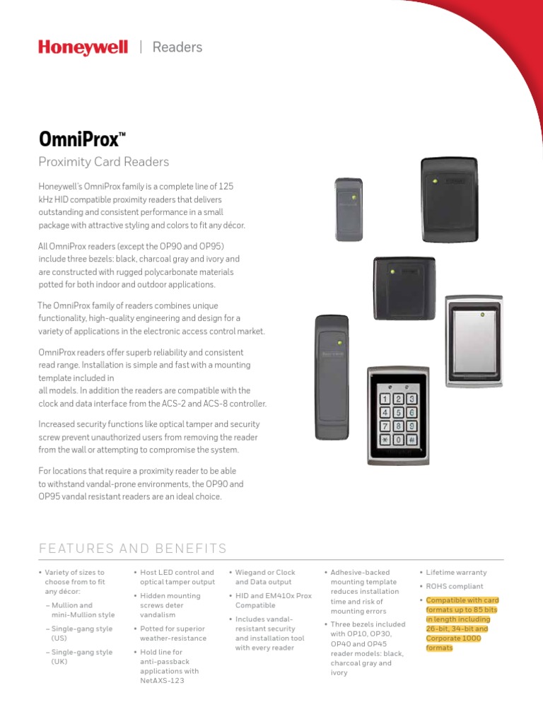 Card-Readers - OP40HONS - OmniProx-Proximity | PDF | Computer ...