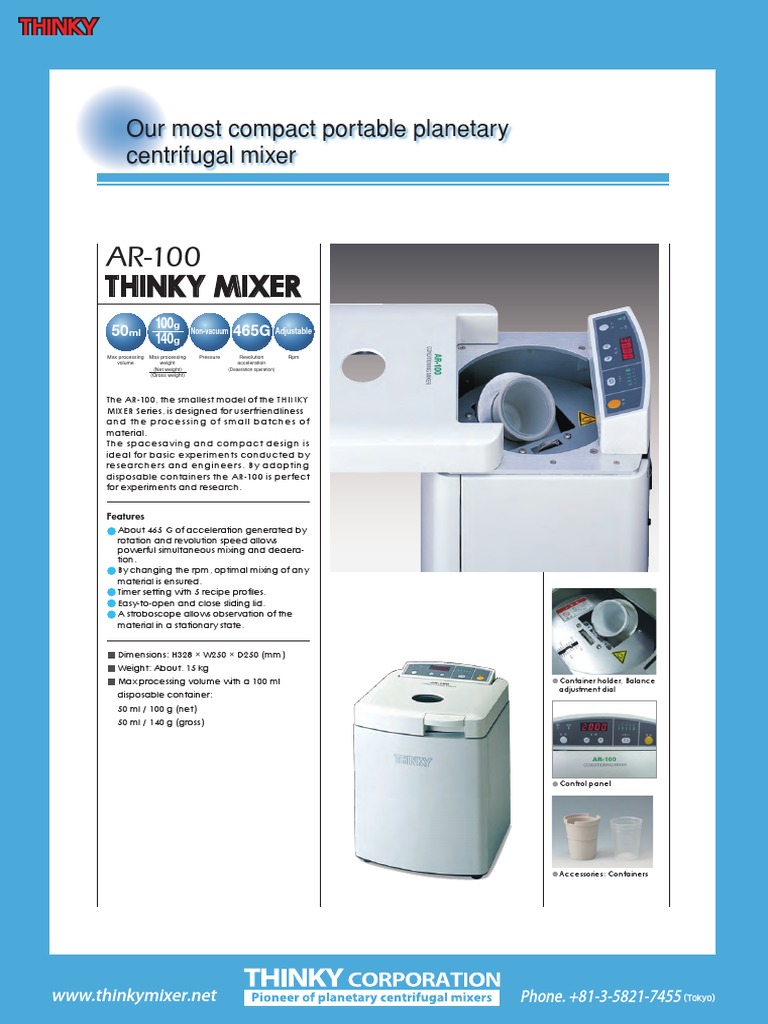 Thinky Mixer: Our Most Compact Portable Planetary Centrifugal Mixer ...