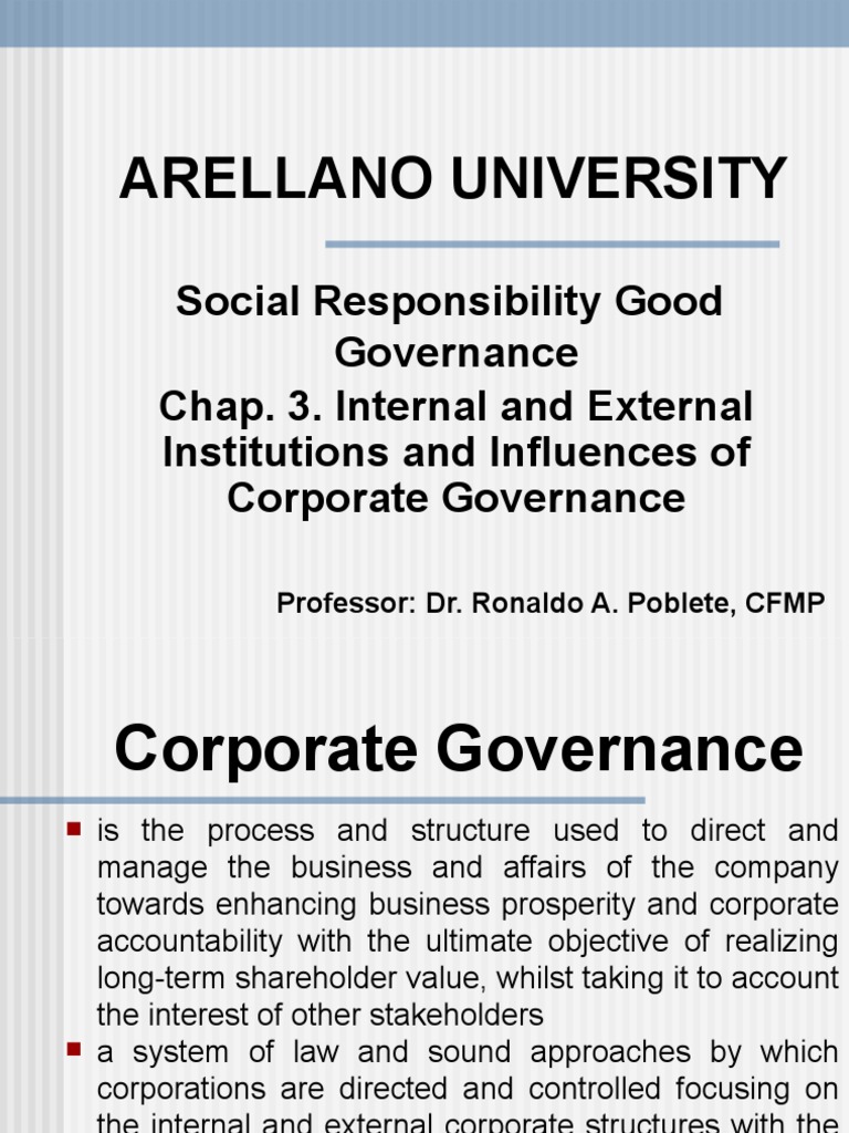 Corporate Governance: Internal & External Factors | PDF | Board Of ...