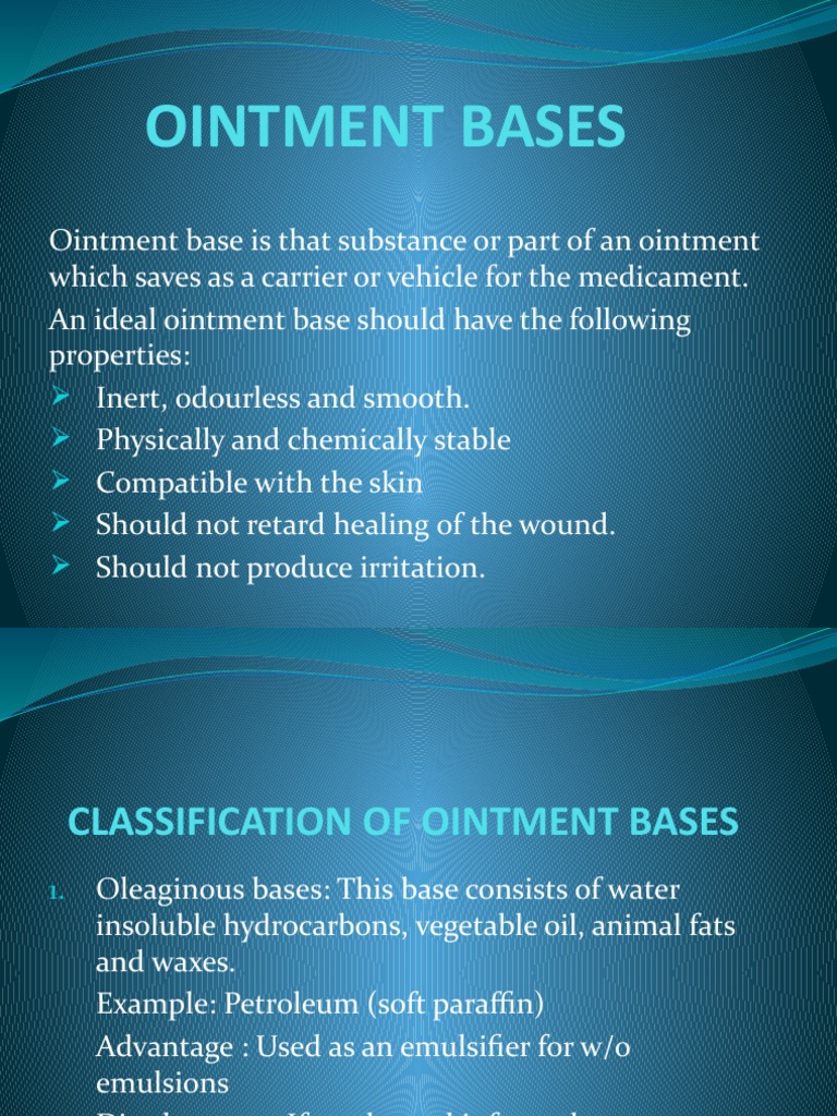Ointment Bases | PDF | Topical Medication | Emulsion
