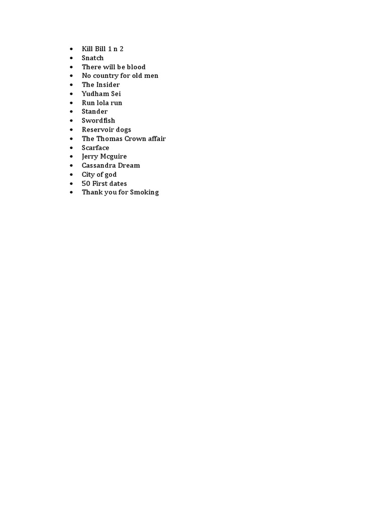 Top 15 Must-Watch Movies List | PDF
