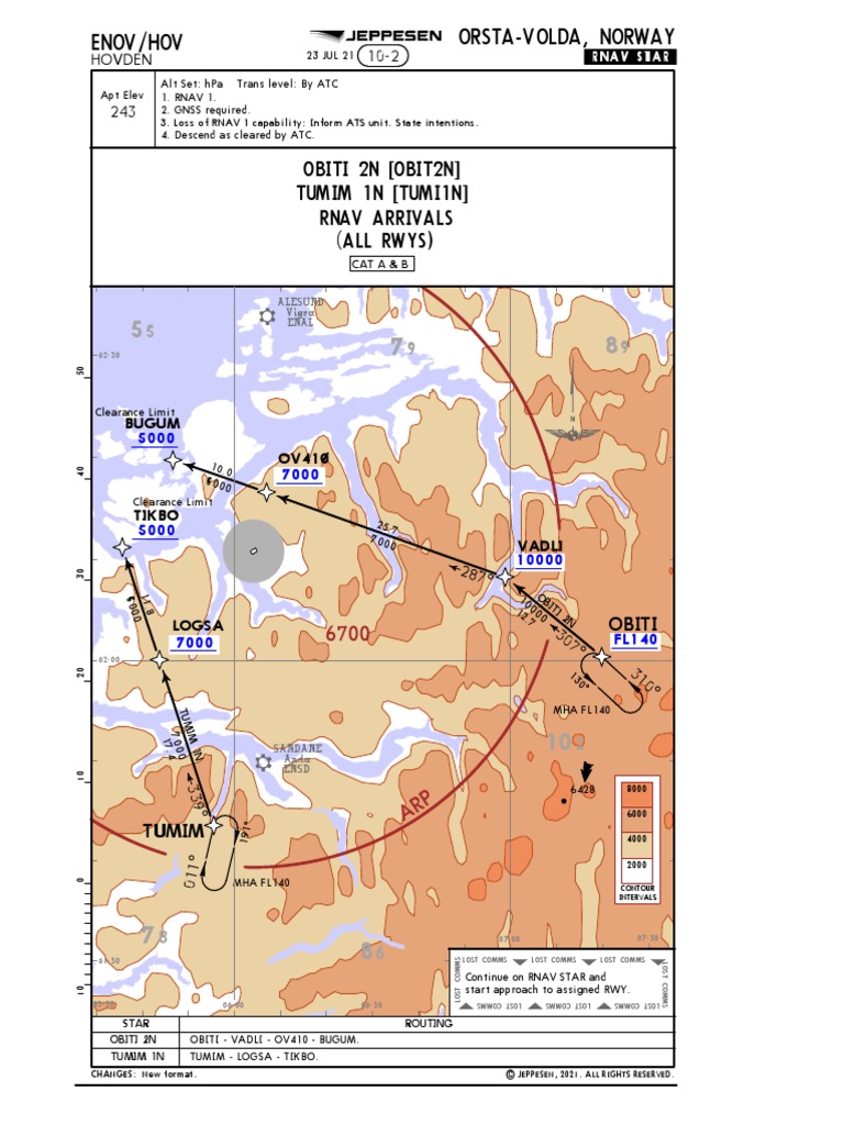 Enov/Hov Orsta-Volda, Norway: Obiti 2N (Obit2N) Tumim 1N (Tumi1N) Rnav ...