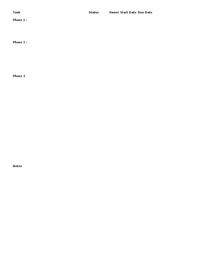 Project Phase Status Overview | PDF