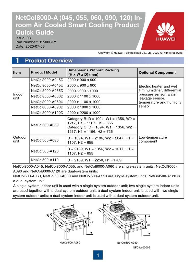 NetCol8000-A (045, 055, 060, 090, 120) In-Room Air Cooled Smart Cooling ...