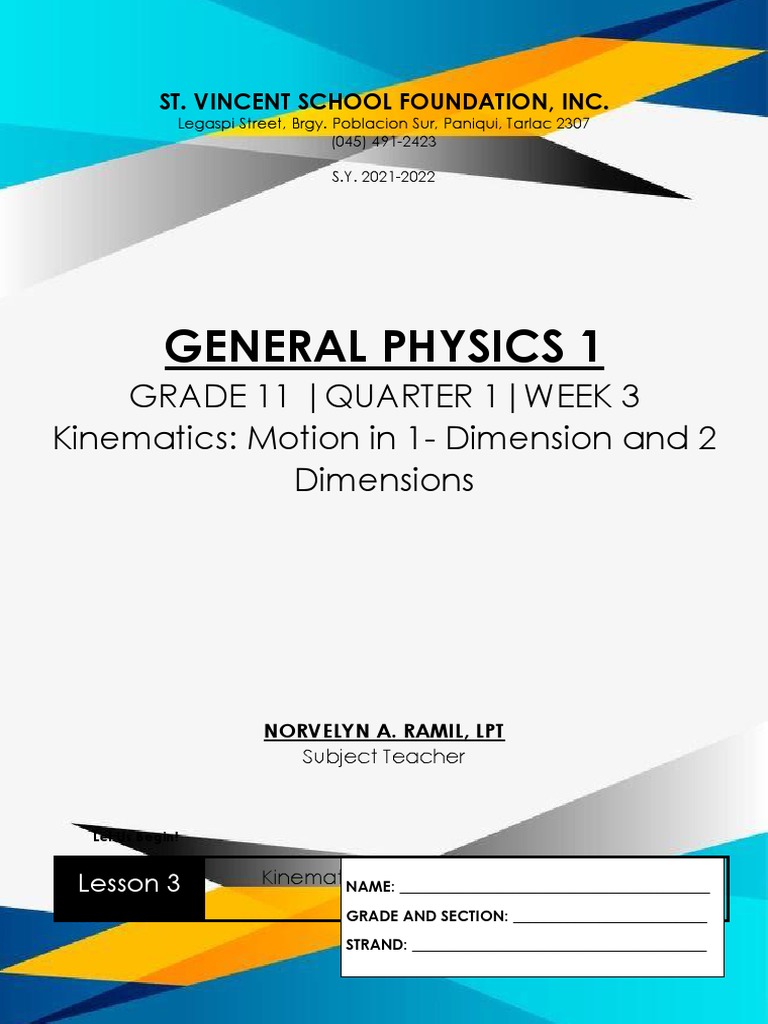 Kinematics in 1D and 2D for Grade 11 | PDF | Acceleration | Force
