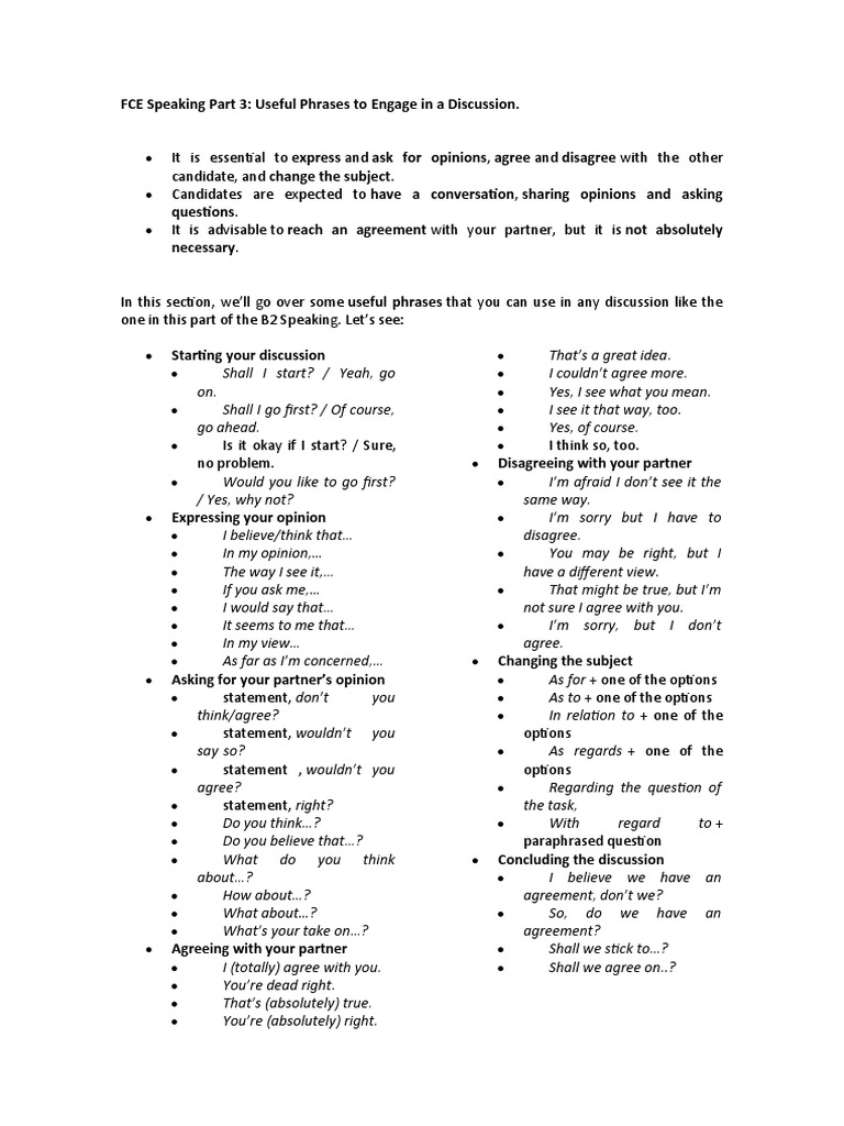 FCE Speaking Part 3 | PDF