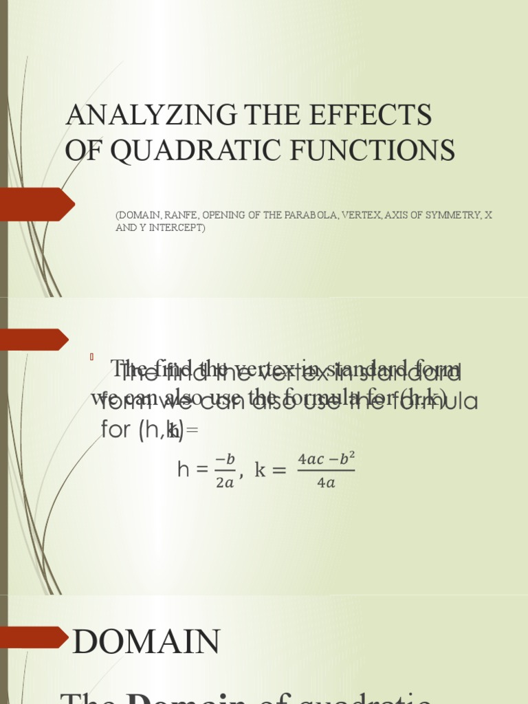 Analyzing The Effects of Quadratic Functions | PDF