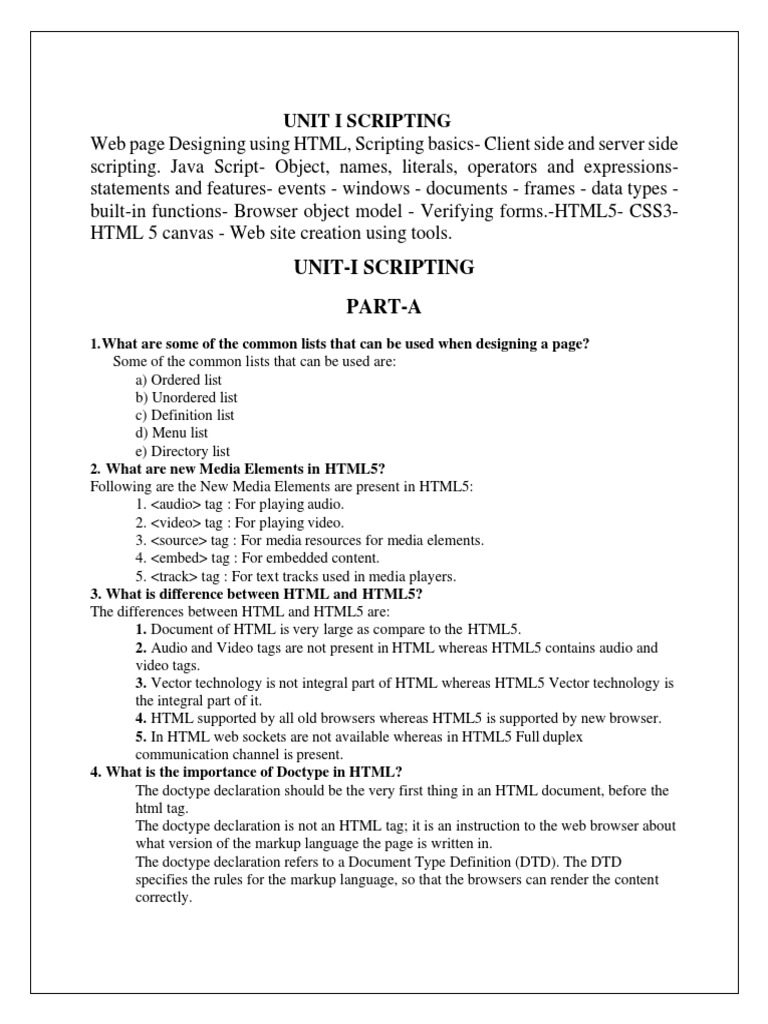 Scripting Basics and Web Design | PDF | Html Element | Html