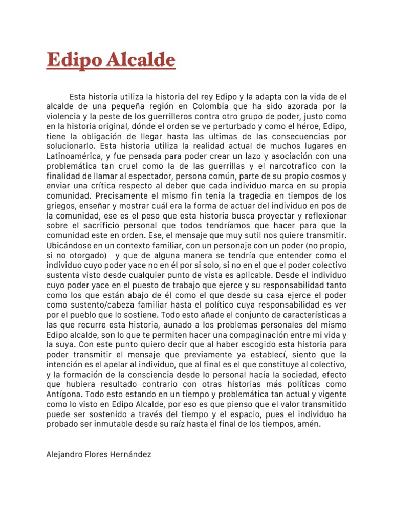 Edipo Alcalde | PDF | Edipo