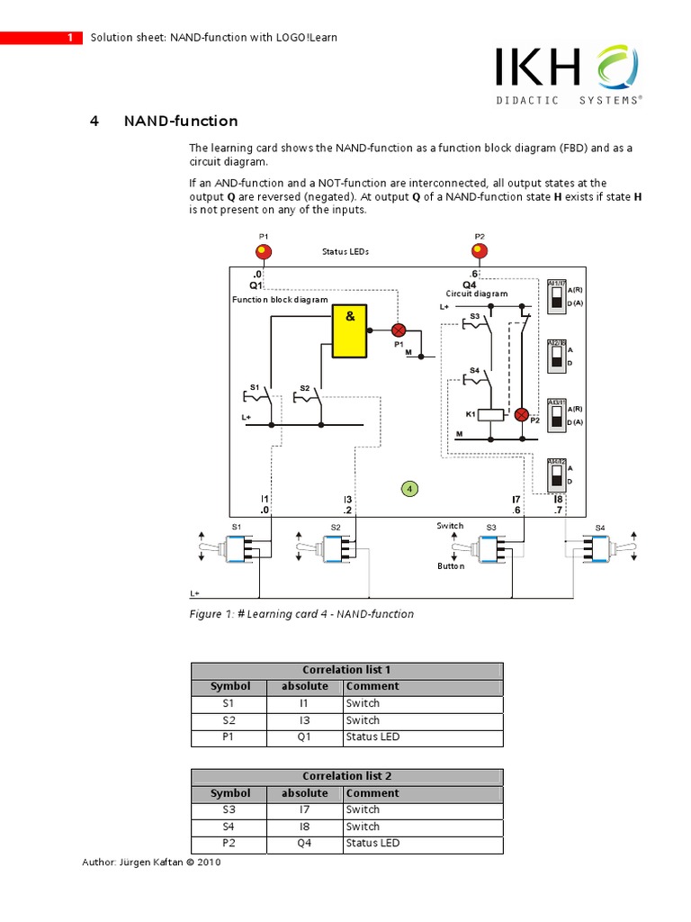 4 Nand-Function: Status Leds | PDF | Logic Gate | Computer Science