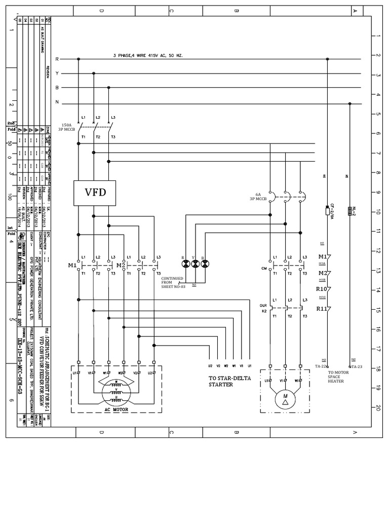 Schematic Diagram for a 55kW VFD Conveyor Feeder System Showing Motor ...