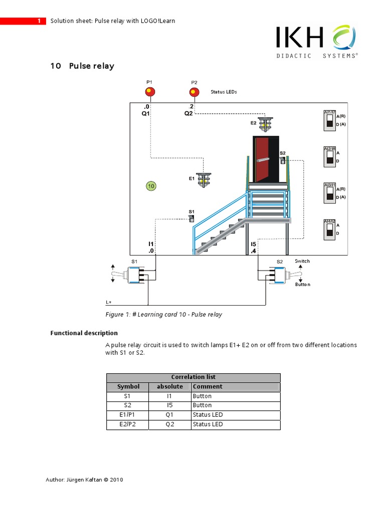 Solution Sheet: Pulse Relay With LOGO!Learn | PDF