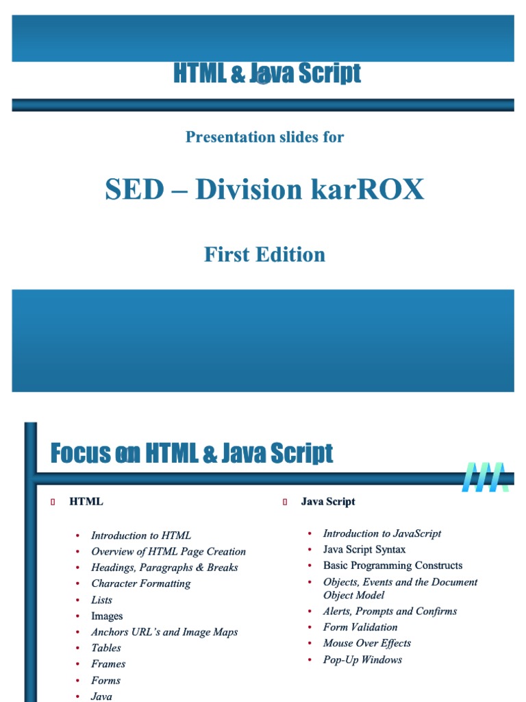 Html And Javascript Pdf Hyperlink World Wide Web 